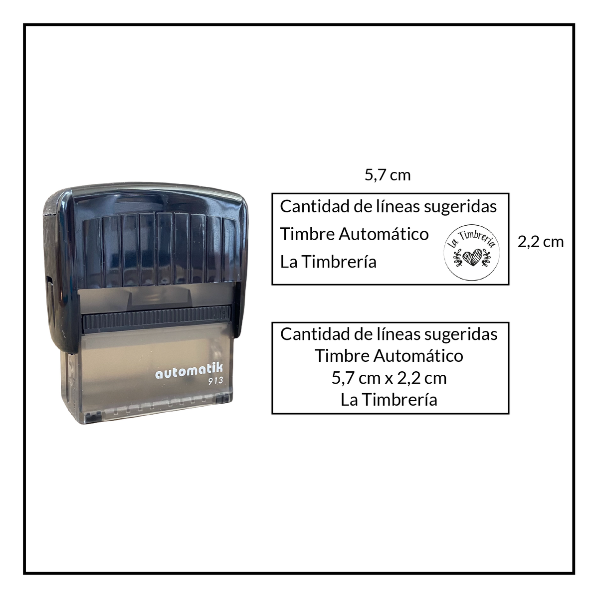 Timbre Automático Personalizado 2,2x5,7 cm – La Timbrería