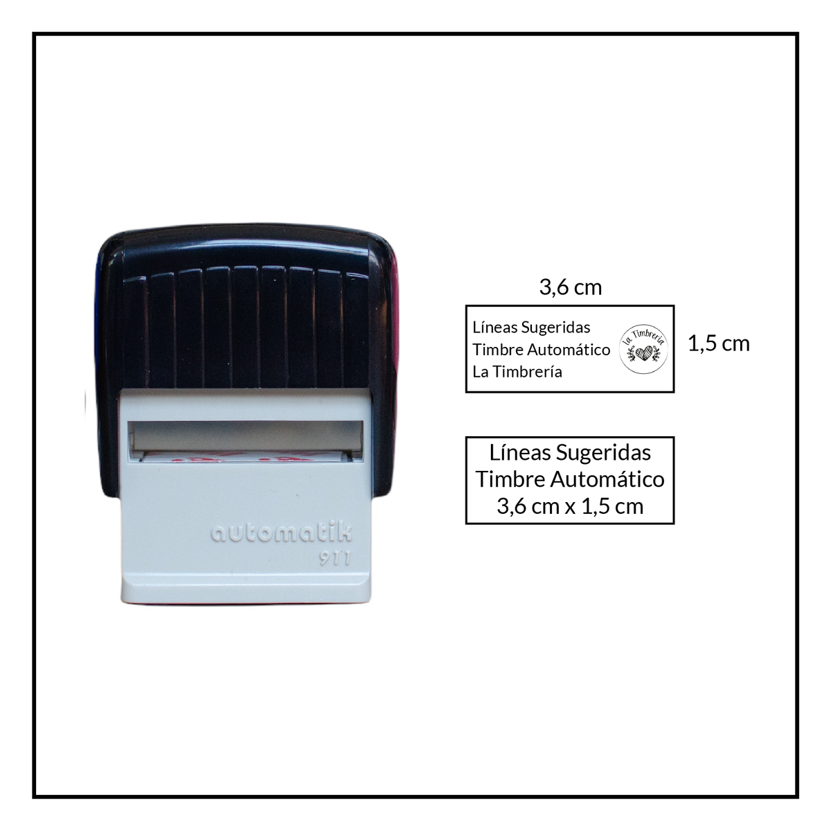 Timbre Automatico Personalizado 1,5x3,6cm – La Timbrería