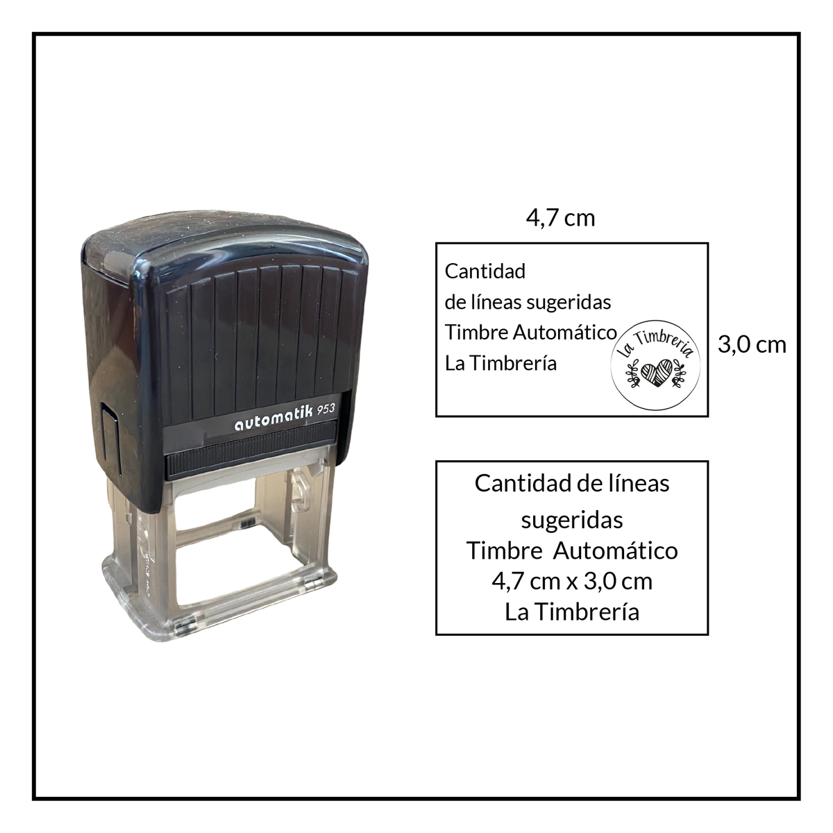 Timbre Automático Personalizado 3,0x4,7 cm – La Timbrería