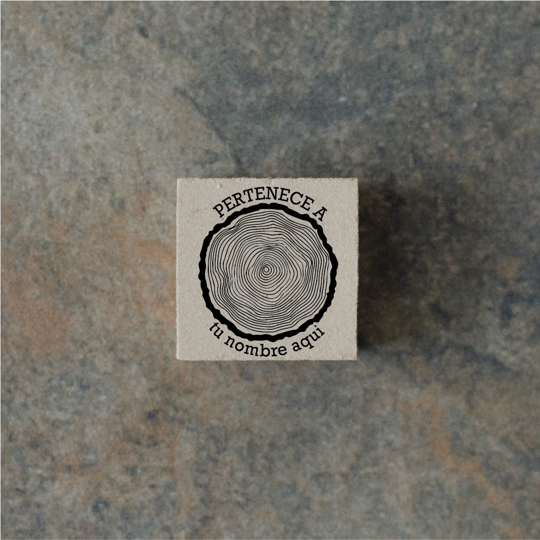 Timbre Tronco de árbol "Pertenece a:" – La Timbrería